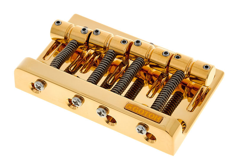 Gotoh 201B-4 bass bridge - Glossy Gold - gitarist.no